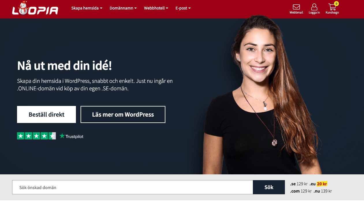 Loopia med Wordpress | Starta blogg